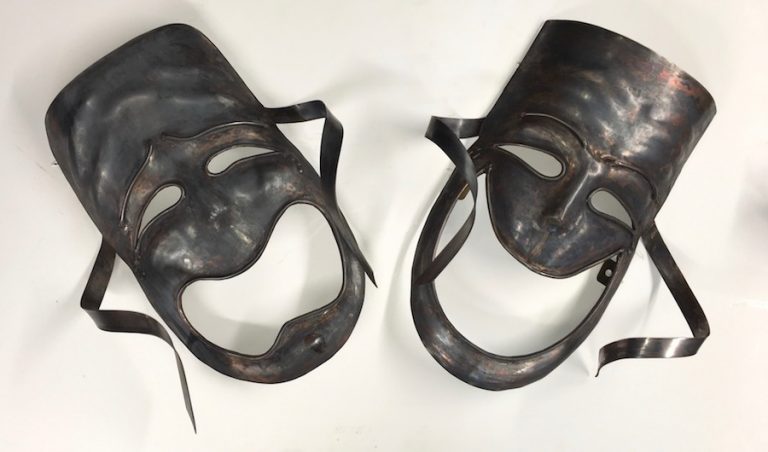 Comedy-Drama Theater Masks – K.R.'s Metal Art Forms